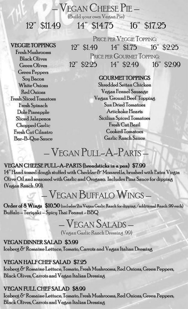 The Pie Pizzeria South Salt Lake menu – SLC menu