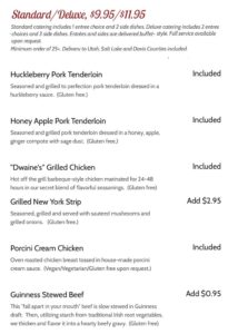 Huckleberry Grill menu – SLC menu