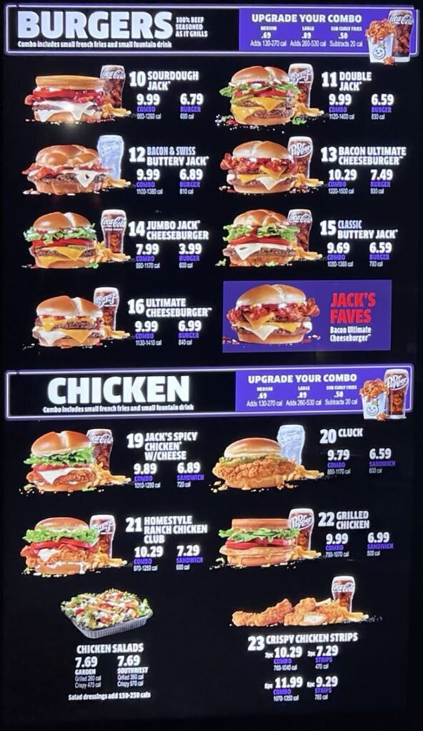 Jack In The Box Menu SLC Menu