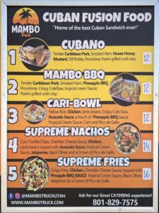 Mambo Truck menu – SLC menu